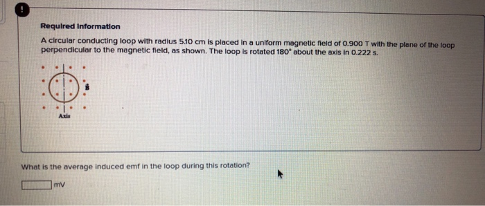 Solved Required Information A circular conducting loop with | Chegg.com