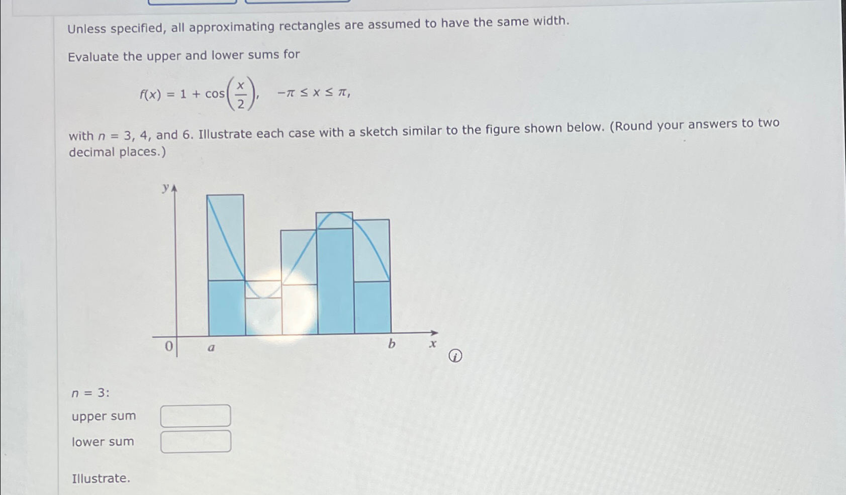 Solved Unless specified, all approximating rectangles are | Chegg.com