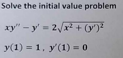 Solved Solve the initial value problem \\[ \\begin{array}{l} | Chegg.com