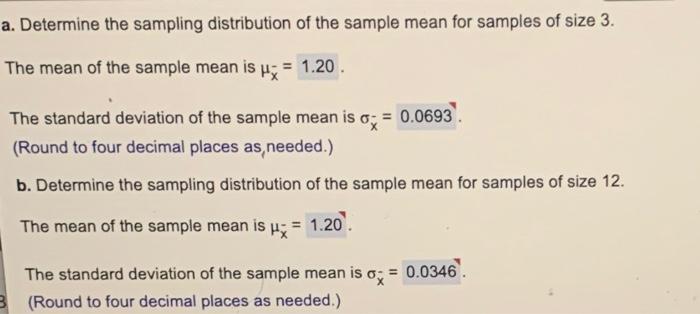 Solved a. Determine the sampling distribution of the sample | Chegg.com