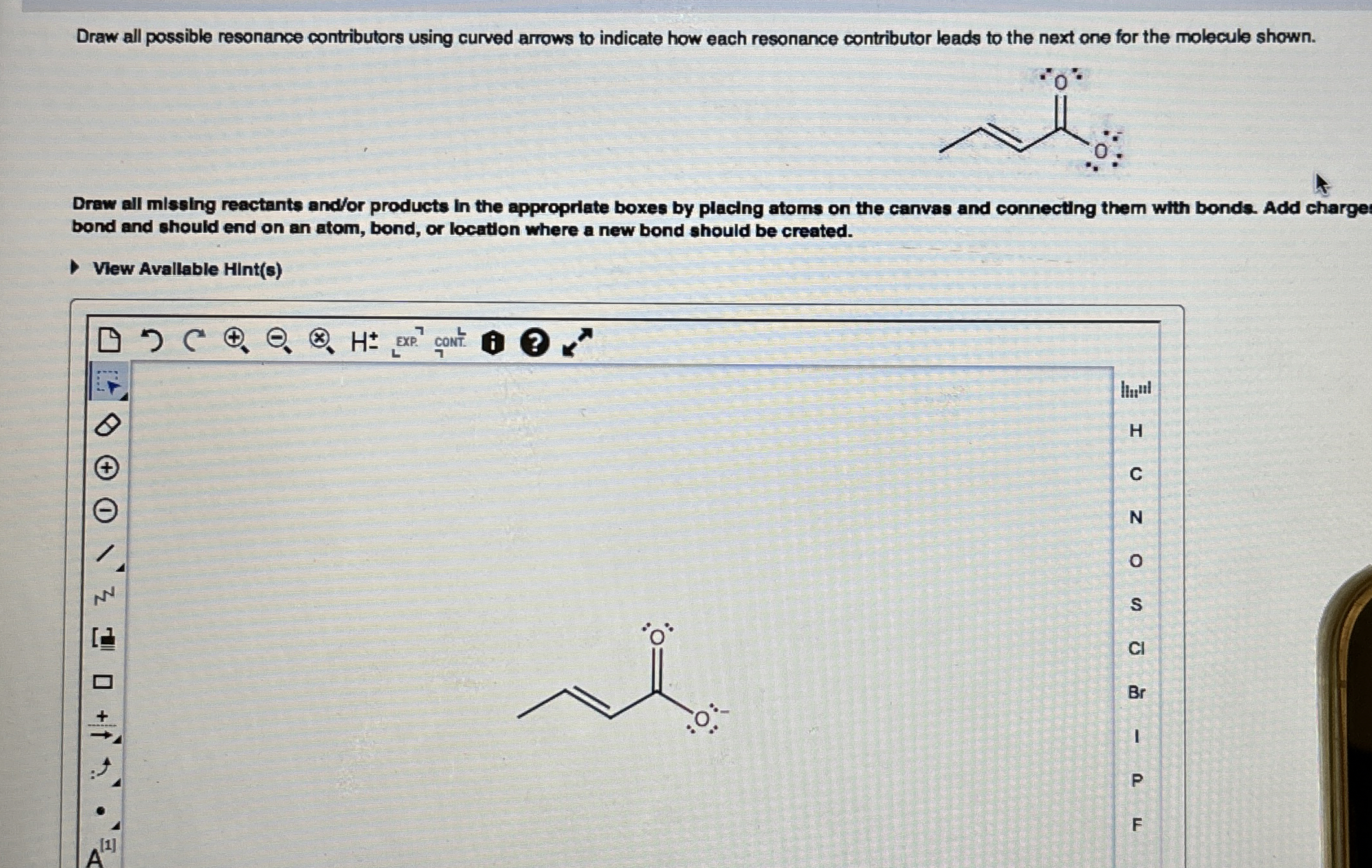 Solved Draw all possible resonance contributors using curved | Chegg.com