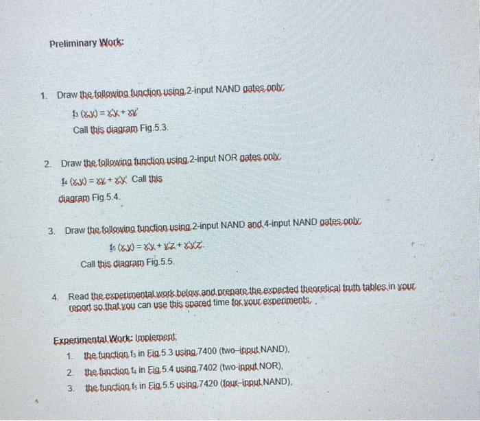 Solved Preliminary Work: 1. Draw the following function | Chegg.com