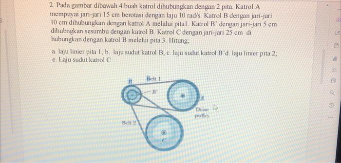 2. Pada gambar dibawah 4 buah katrol dihubungkan | Chegg.com