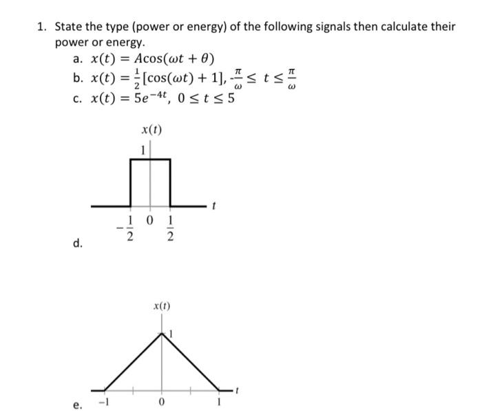 Solved State the type (power or energy) of the following | Chegg.com