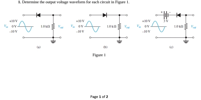 Solved Determine the output voltage waveform for each | Chegg.com