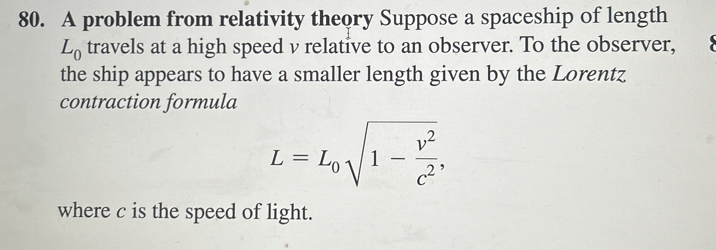 A problem from relativity theory Suppose a spaceship | Chegg.com