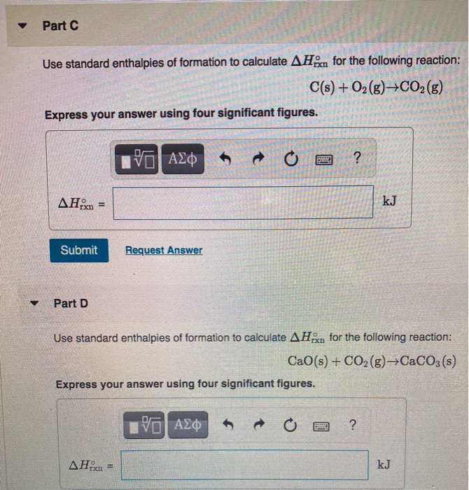 Solved Use standard enthalpies of formation to calculate | Chegg.com