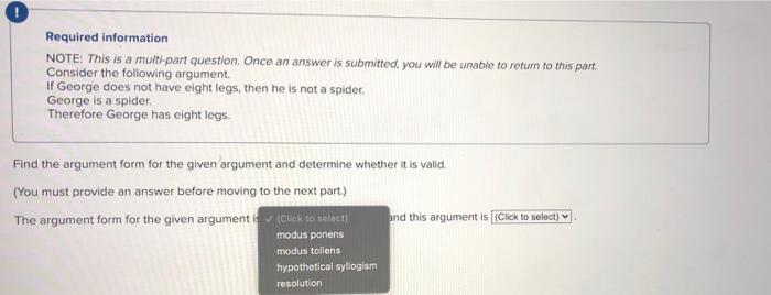 Solved Required information NOTE: This is a multi-part | Chegg.com