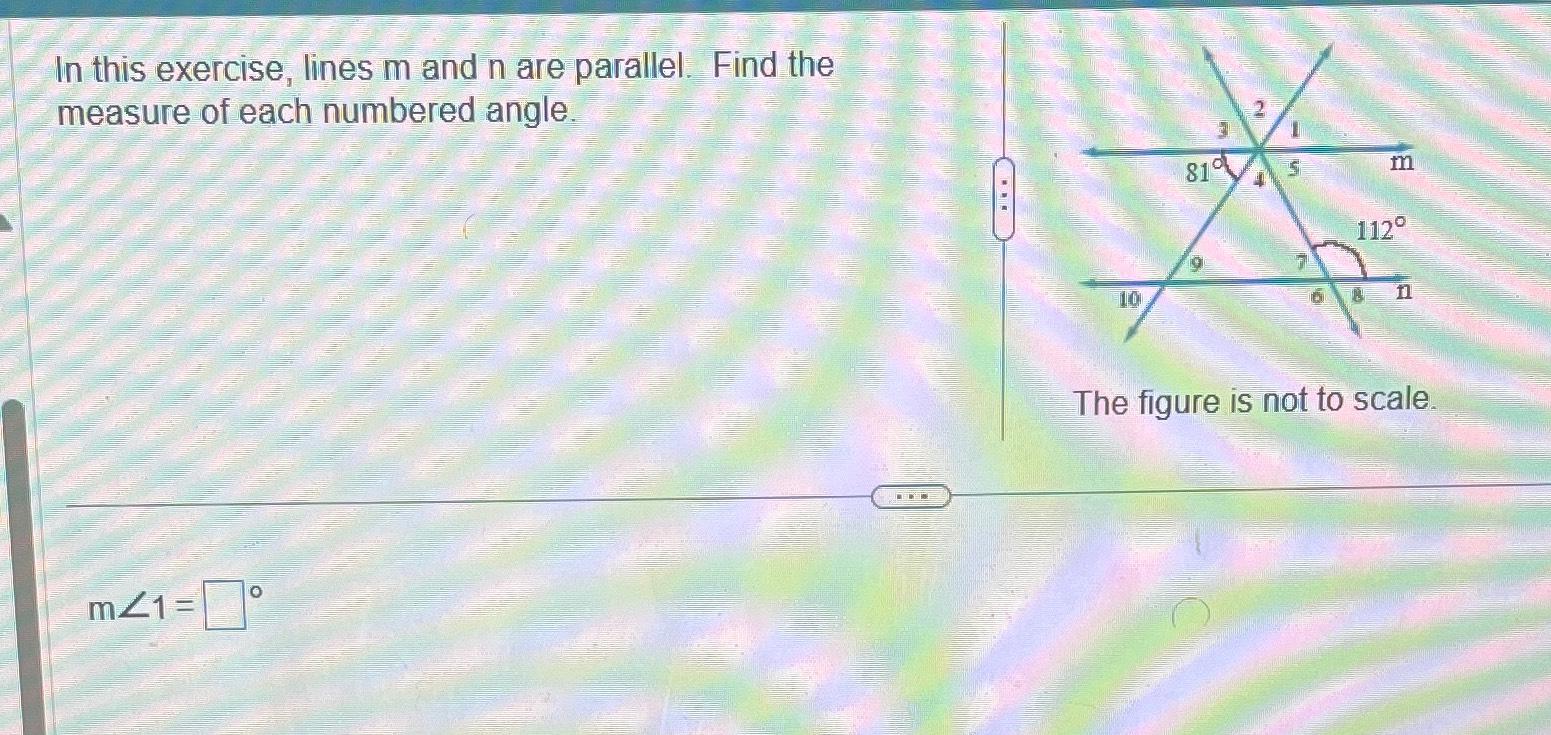 Solved In this exercise, lines m ﻿and n ﻿are parallel. Find | Chegg.com