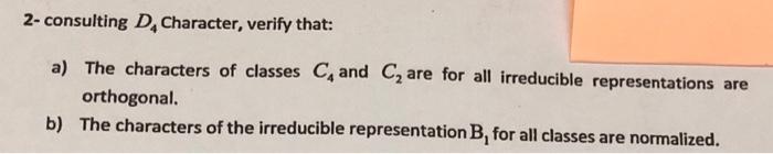 Solved 2- consulting D4 Character, verify that: a) The | Chegg.com
