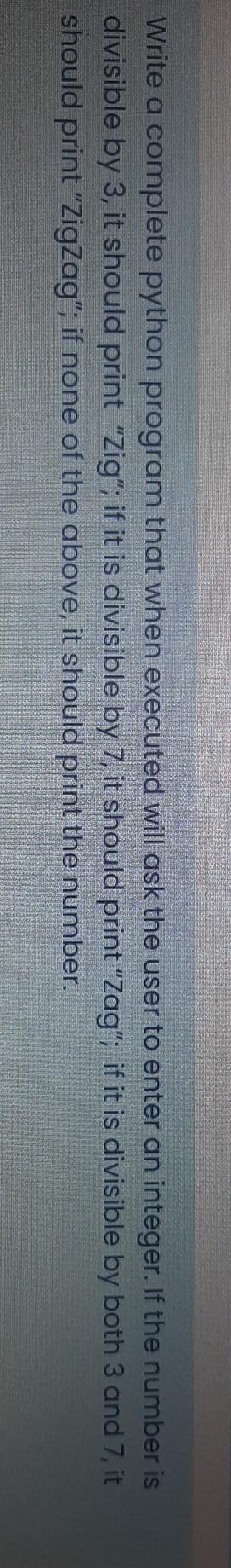 Solved Write a complete python program that when executed | Chegg.com