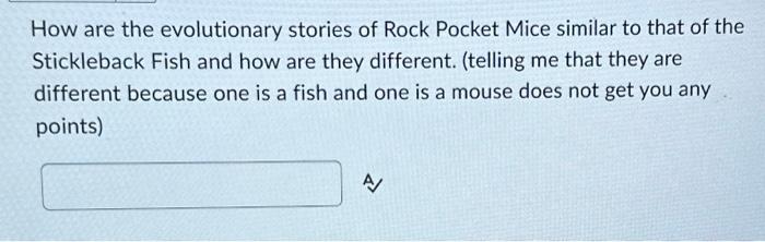 Solved How are the evolutionary stories of Rock Pocket Mice | Chegg.com