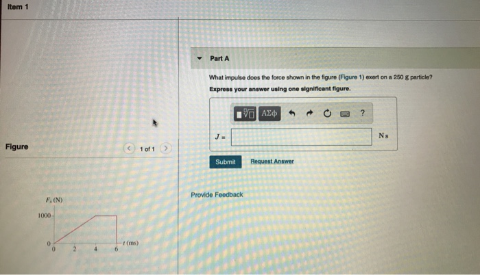 Solved Item 1 Part A What impulse does the force shown in | Chegg.com