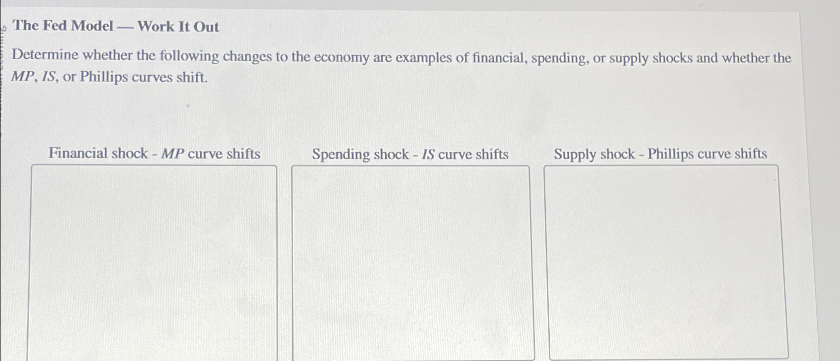 Solved The Fed Model — ﻿Work It OutDetermine whether the | Chegg.com