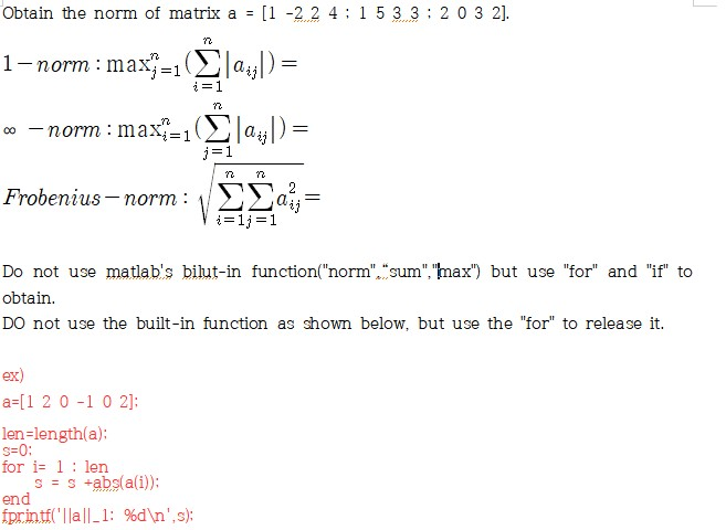 Solved Obtain the norm of matrix a = [1 -2 2 4:153 3:2 0 3 | Chegg.com