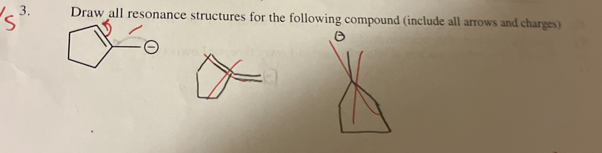 Solved Draw all resonance structures for the following | Chegg.com