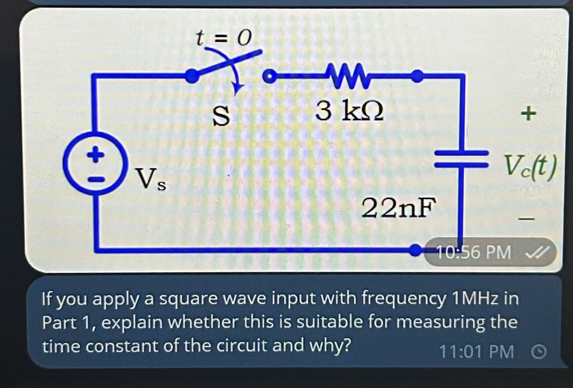 Solved If you apply a square wave input with frequency 1MHz | Chegg.com