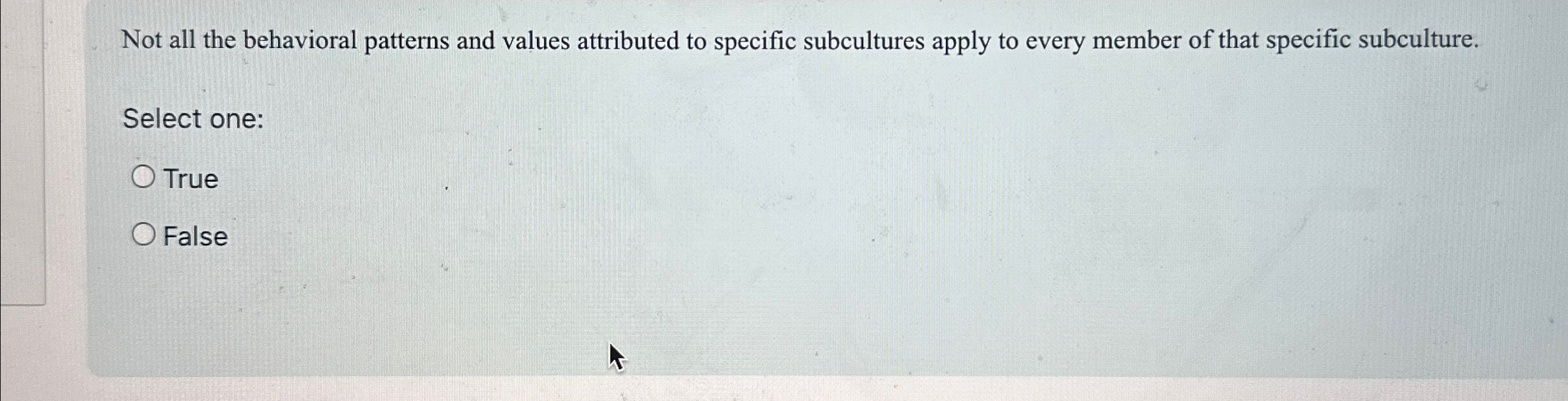 Solved Not all the behavioral patterns and values attributed | Chegg.com