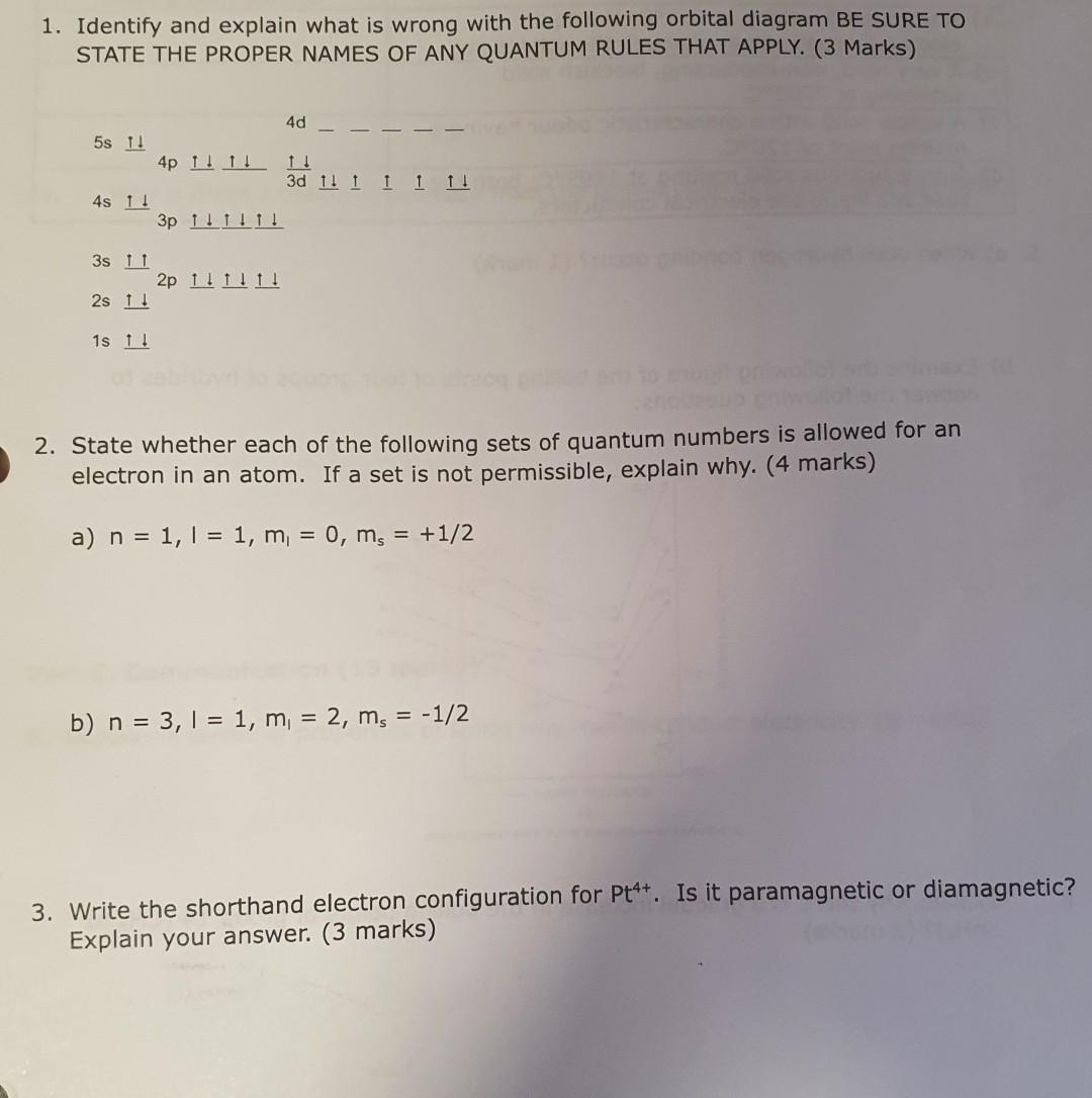Solved 1. Identify and explain what is wrong with the | Chegg.com