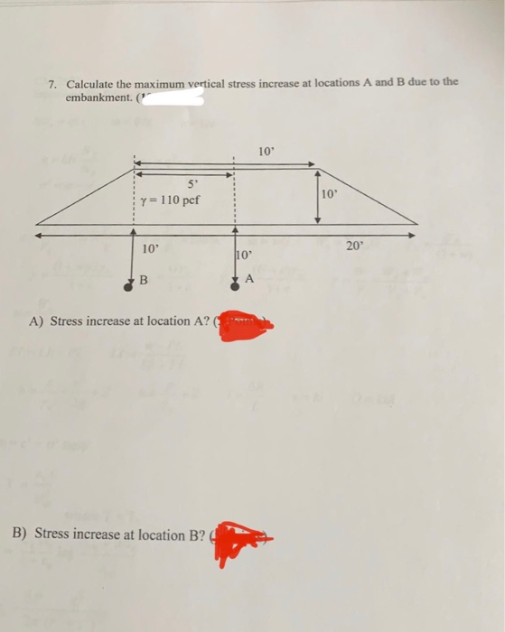 Solved 7. Calculate the maximum vertical stress increase at | Chegg.com