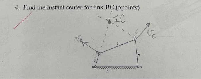 Solved 4. Find the instant center for link BC.(5points) | Chegg.com
