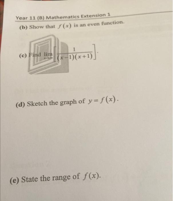 Solved (b) Show that f(x) is an even function. (d) Sketch | Chegg.com