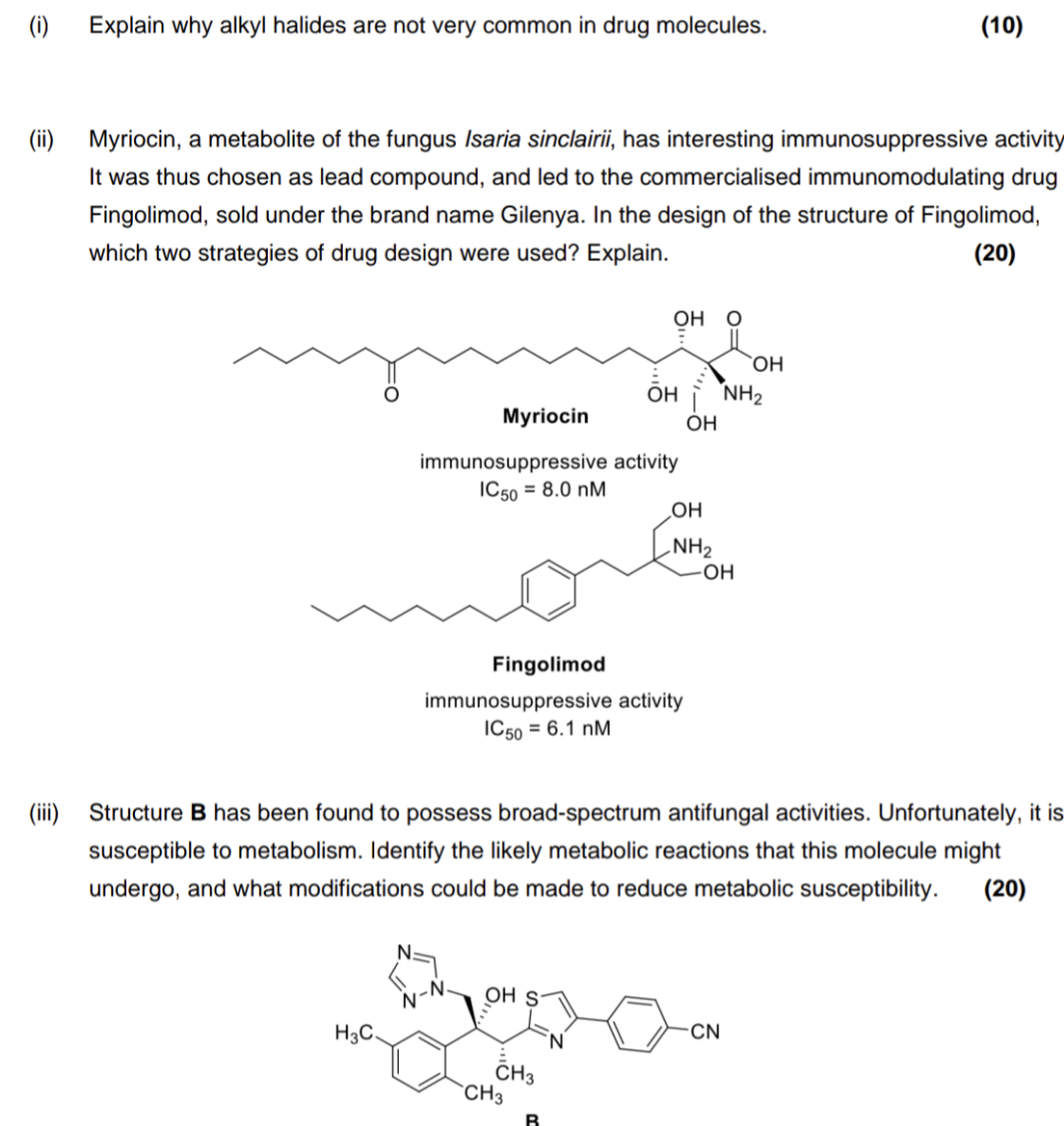 Solved ii) Myriocin, a metabolite of the fungus Isaria | Chegg.com