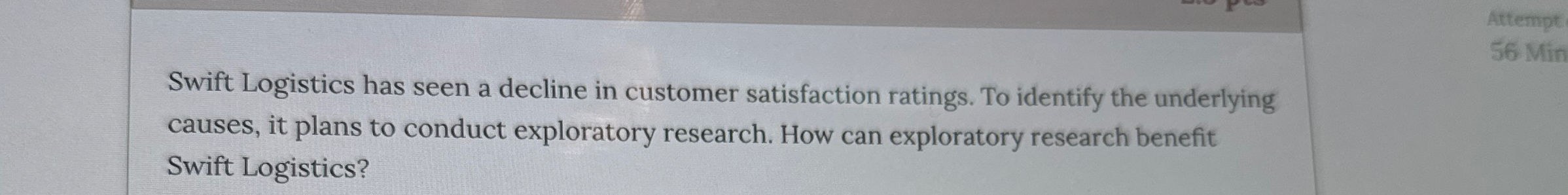 Solved Swift Logistics has seen a decline in customer | Chegg.com