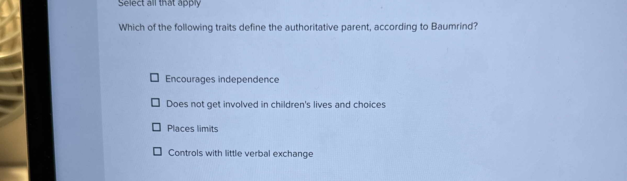 Solved Select all that applyWhich of the following traits | Chegg.com