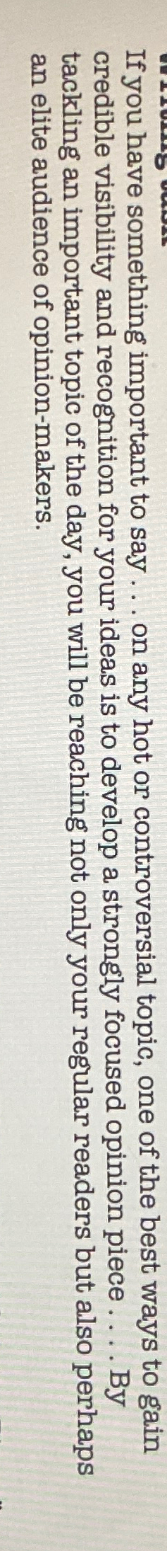 What are some topics i could write about fir the | Chegg.com