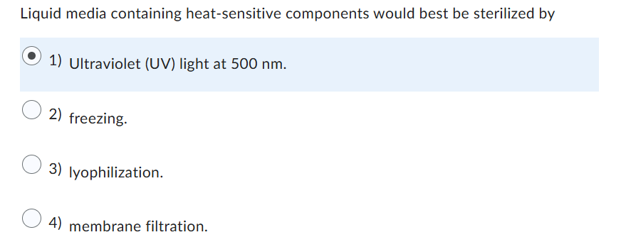 Solved Liquid media containing heat-sensitive components | Chegg.com