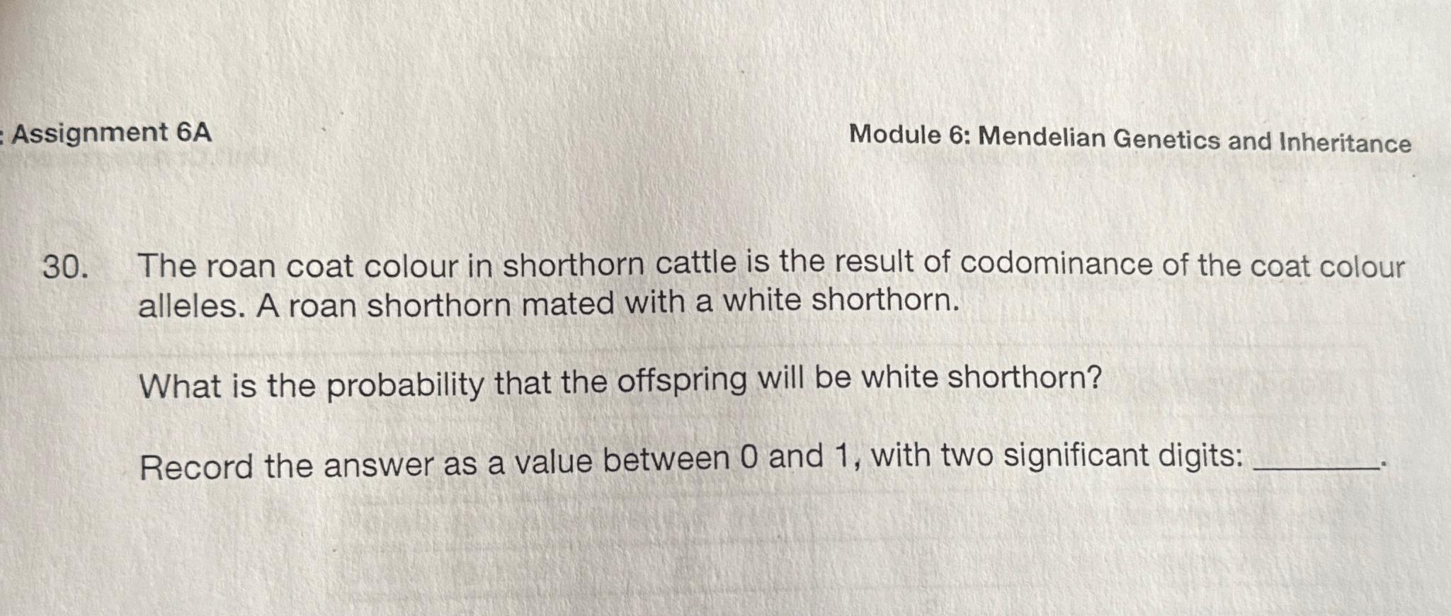 Solved Assignment 6AModule 6: Mendelian Genetics and | Chegg.com