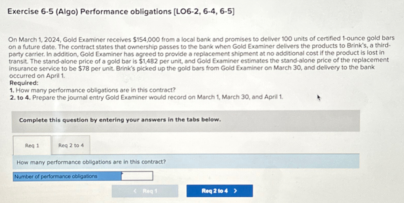 Solved Exercise 6 5 Algo ﻿performance Obligations