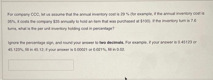 Solved For company CCC, let us assume that the annual | Chegg.com