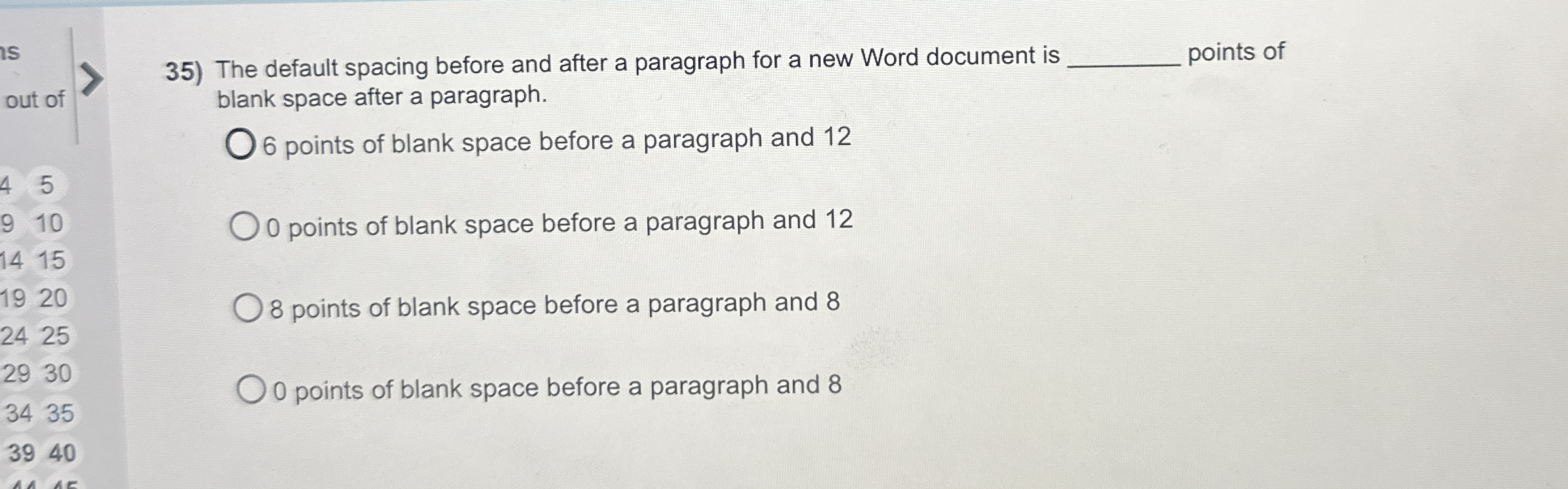 Solved The default spacing before and after a paragraph for | Chegg.com