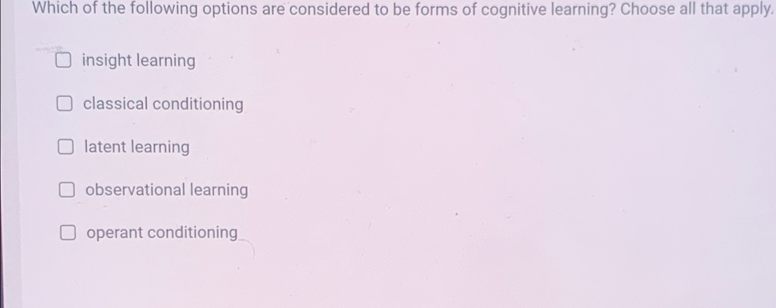 Solved Which of the following options are considered to be | Chegg.com
