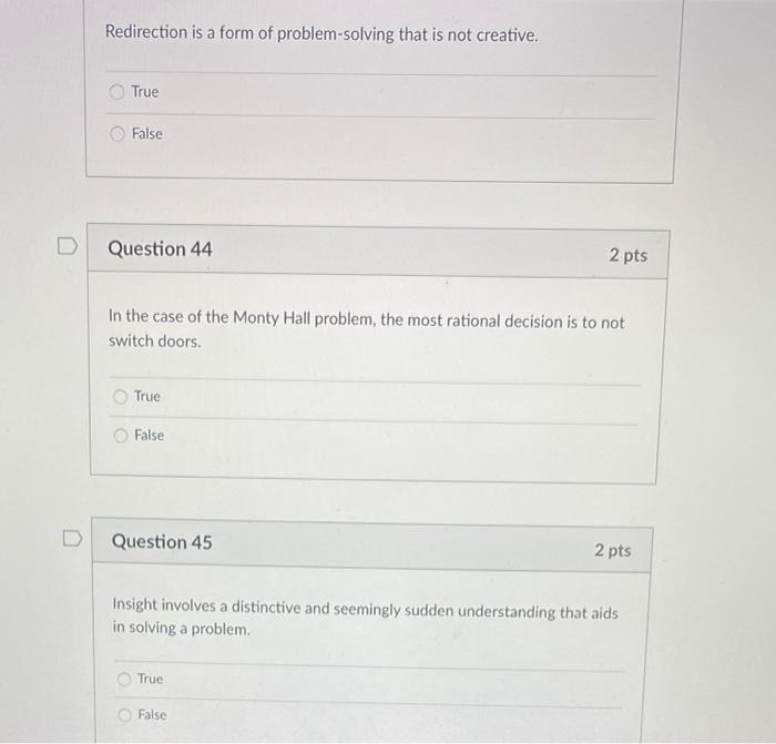 Solved Redirection is a form of problem-solving that is not | Chegg.com