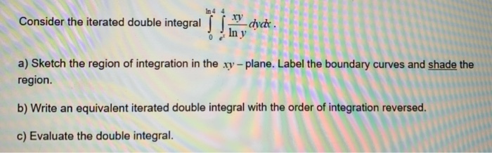 Solved Consider the iterated double integral a) Sketch the | Chegg.com