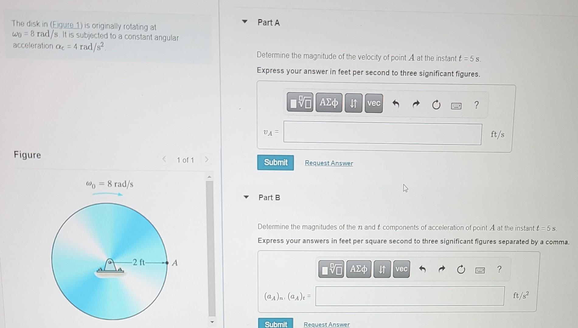 Solved The angular velocity of the disk is defined by | Chegg.com