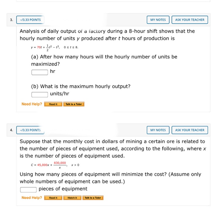 Solved -3.33 POINTS MY NOTES ASK YOUR TEACHER Analysis of | Chegg.com