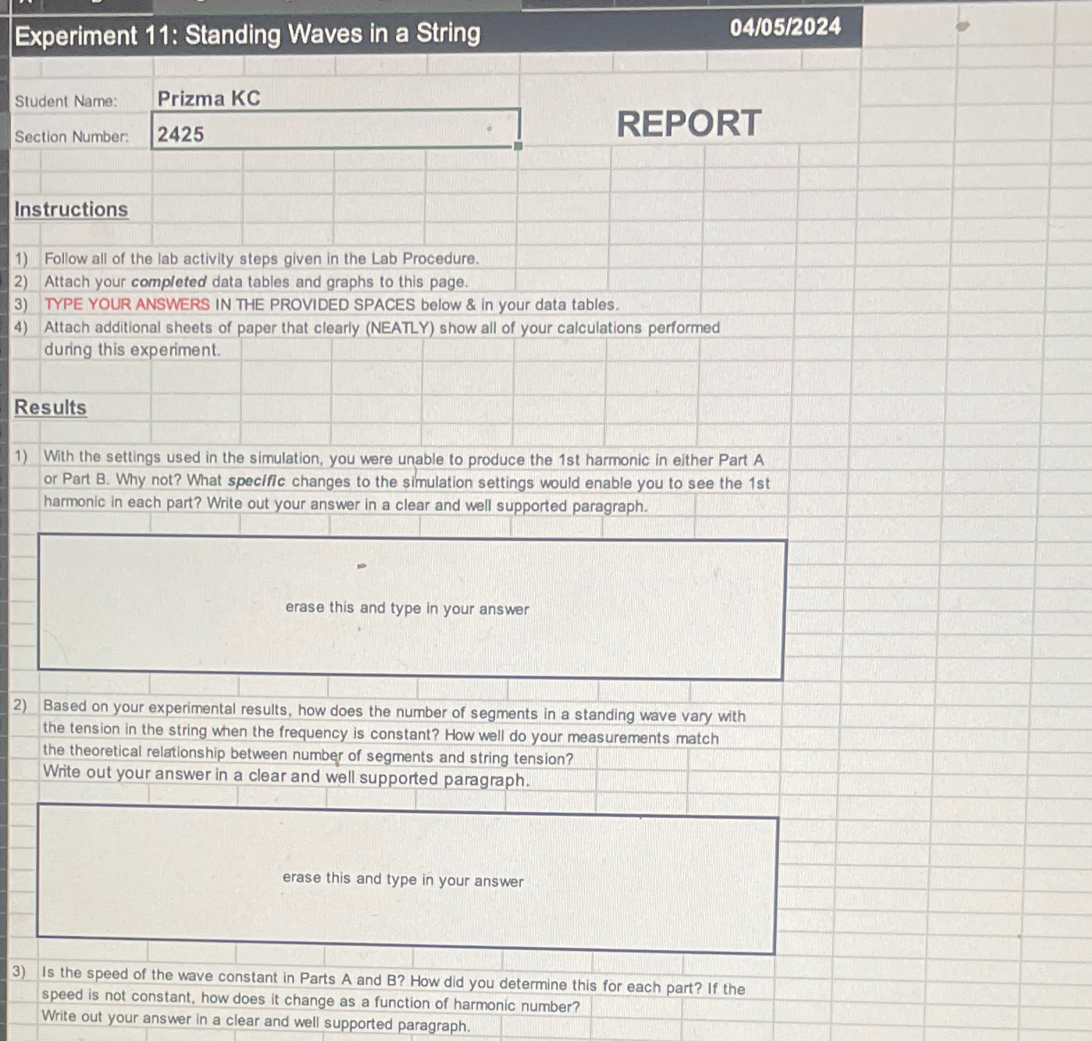 Solved Experiment 11: Standing Waves in a | Chegg.com
