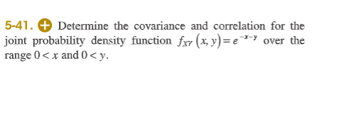 Solved 5-41. ( ﻿Determine the covariance and correlation for | Chegg.com