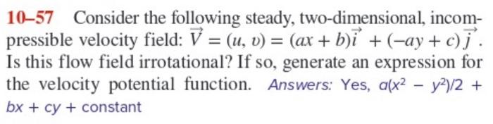 Solved 10-57 Consider the following steady, two-dimensional, | Chegg.com
