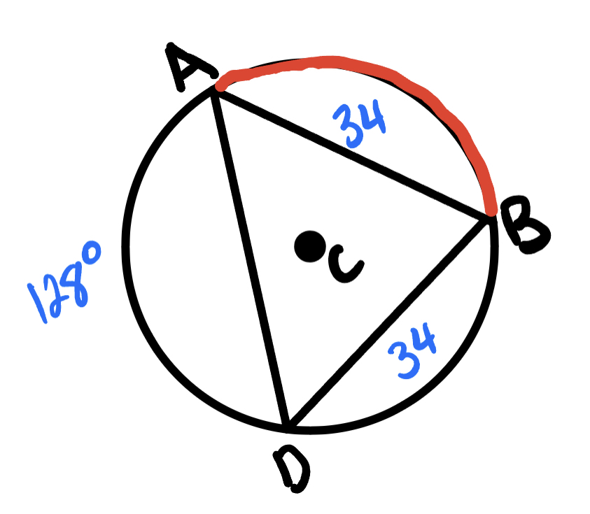 Solved Find the measure of the red arc or chord in circle C. | Chegg.com