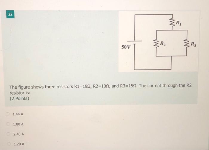 Solved 22 R R2 R3 50V The figure shows three resistors | Chegg.com