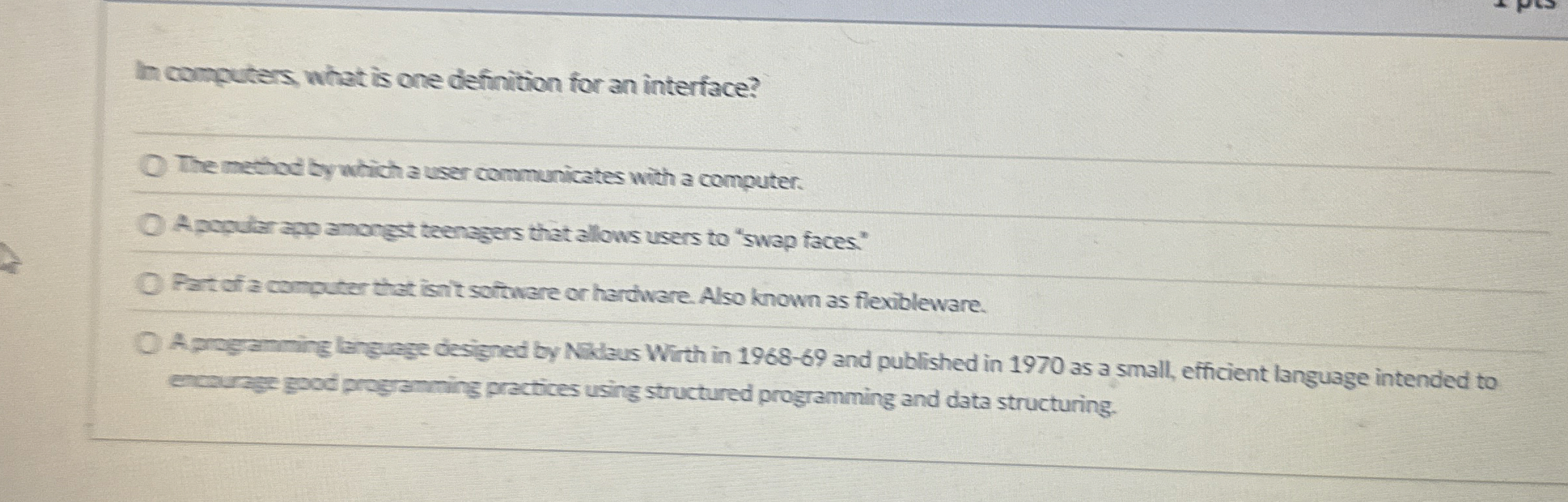 Solved computers, what is one definition for an | Chegg.com