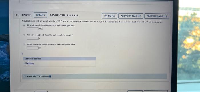 Solved 4. 1-/3 points) DETAILS OSCOLPHYS2016 3.4.P.026. MY | Chegg.com Solved 4. 1-/3 points) DETAILS OSCOLPHYS2016 3.4.P.026. MY | Chegg.com