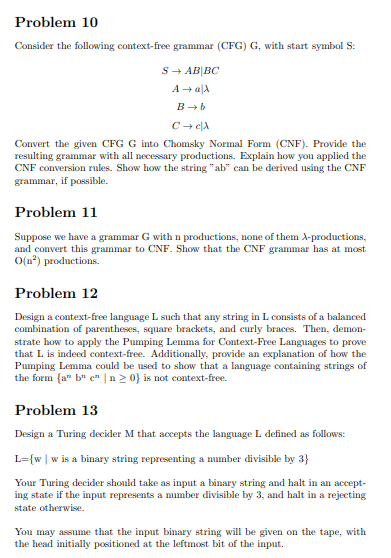 Solved Problem 10Consider the following context-free grammar | Chegg.com