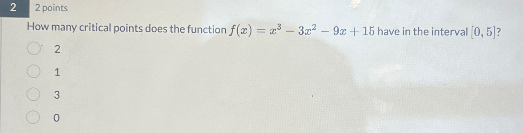 Solved 22 ﻿pointsHow many critical points does the function | Chegg.com