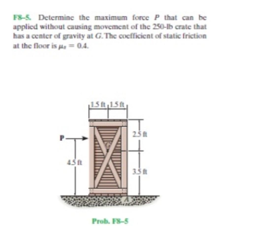 Solved F8 5 Determine The Maximum Force P That Can Be